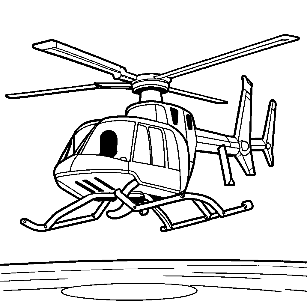 Kolorowanka-Helikopter-na-Ziemi 🎨 Magia Kolorowanek
