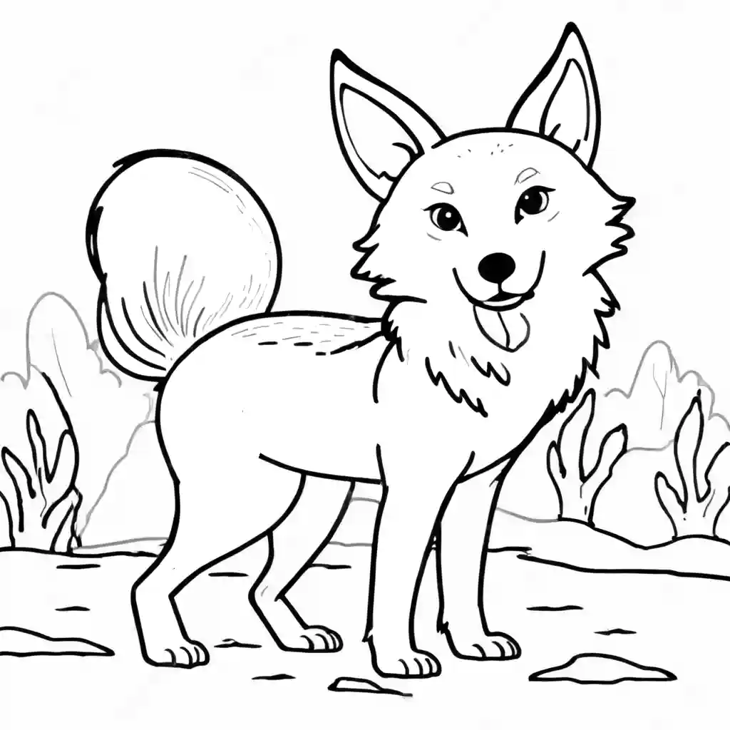 Kolorowanka: Skradający Się Kojot 🎨 Magia Kolorowanek