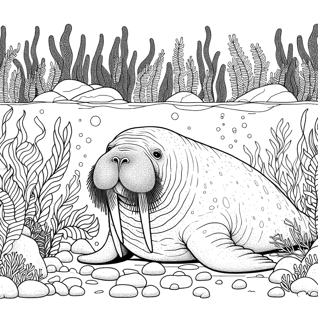 Mors-w-Podwodnym-Siedlisku-Kolorowanka 🎨 Magia Kolorowanek